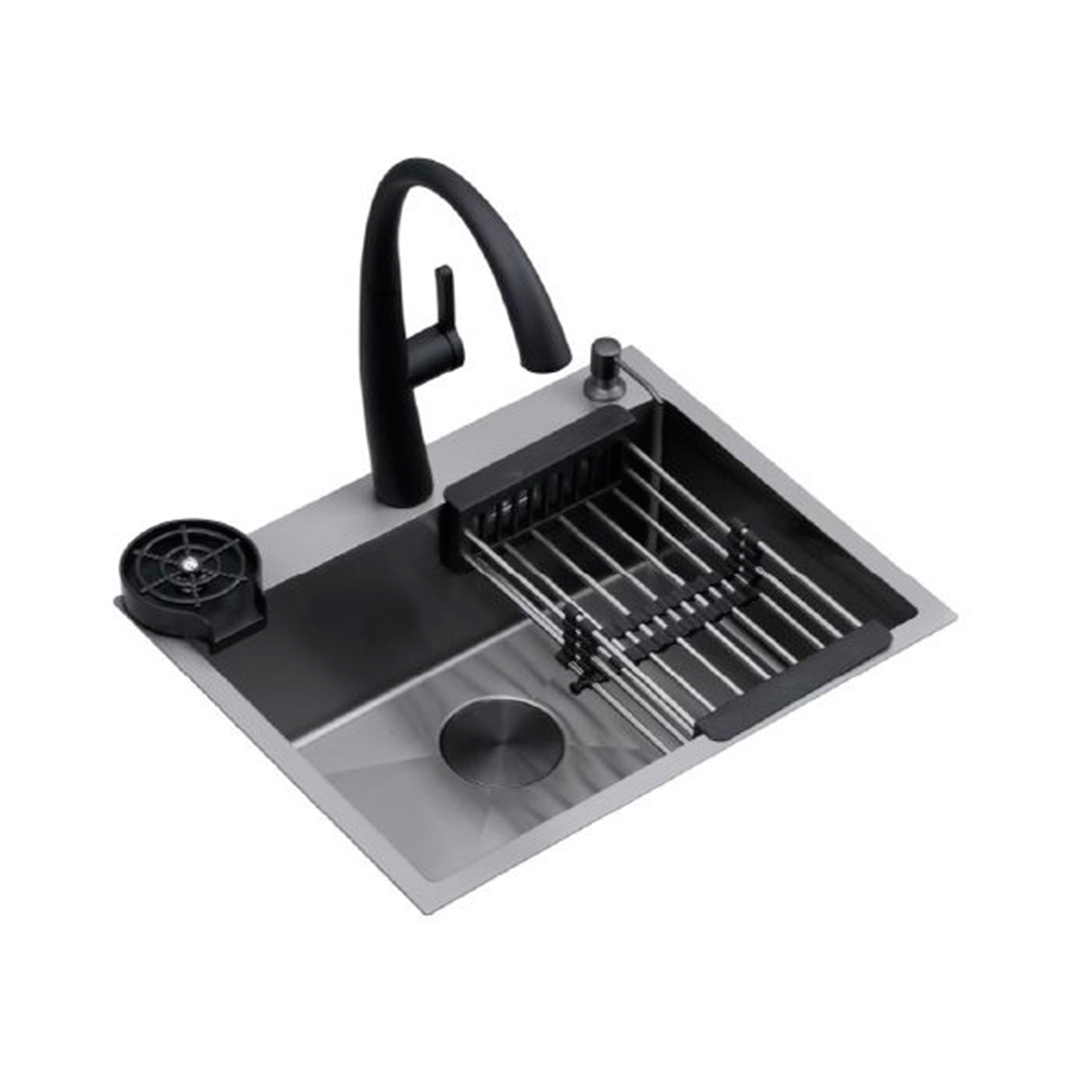 Fregador de 61 x 51 x 22cm Acero Inox con Griferia Black – Arte Cocinas ...