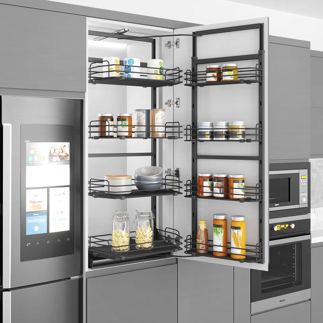 ALACENA EXTRAIBLE 1700 a 1850 x 450mm 6+6 CESTOS – Arte Cocinas S.A.